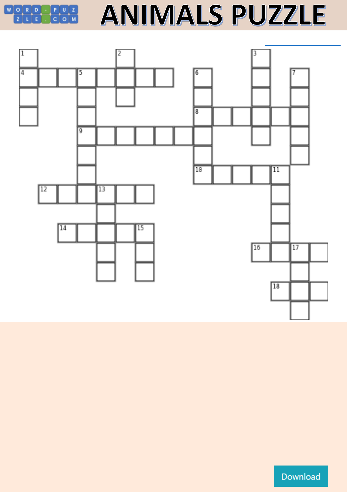 Preview Animal Word Puzzle For Kids