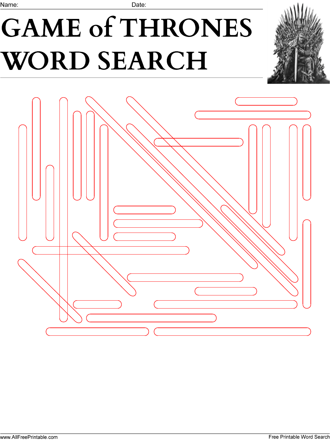 Preview Game Of Thrones Word Seach