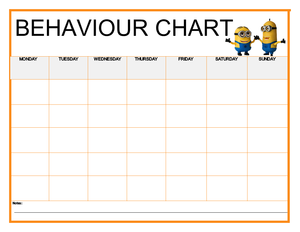 Kostenloses Minions Behaviour Chart