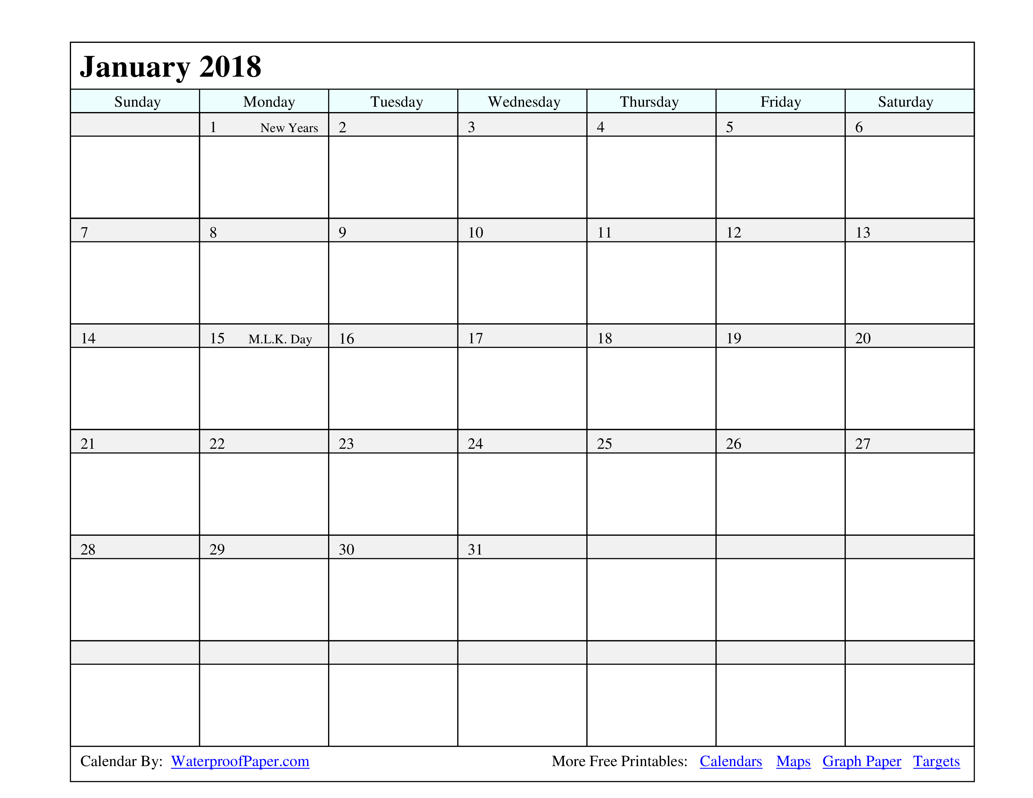 Blank Calendar Design 2018 Templates At Allbusinesstemplates
