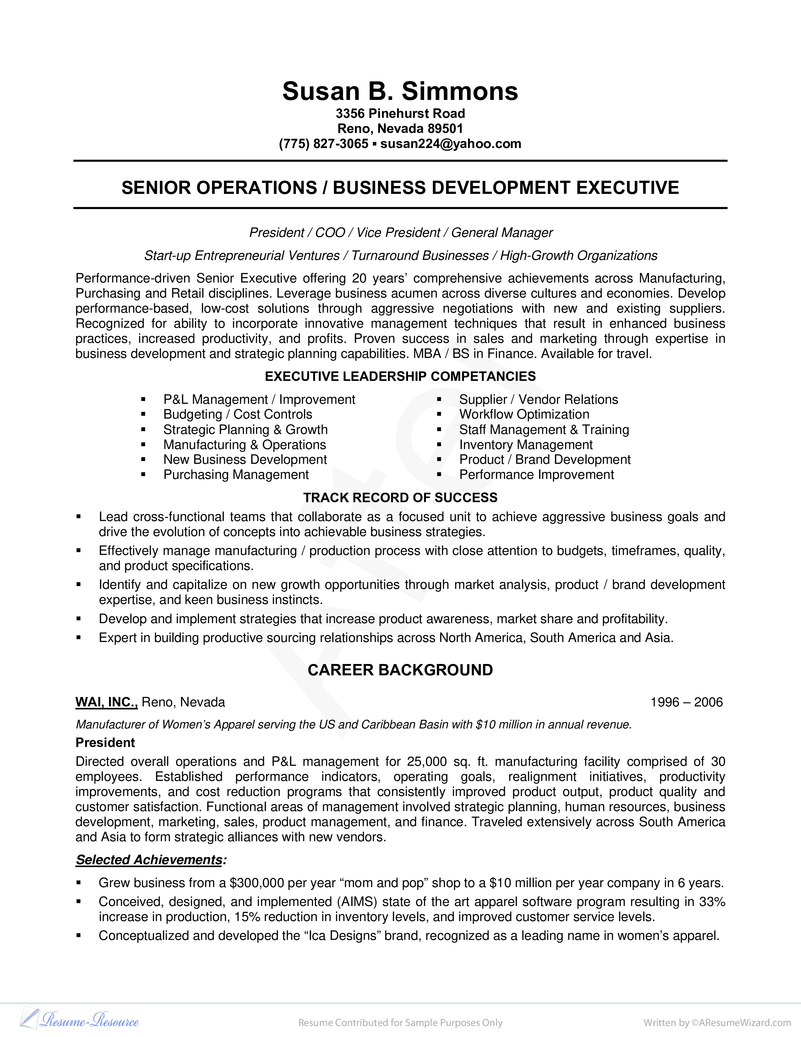 COO Operations Manager | Templates at allbusinesstemplates.com