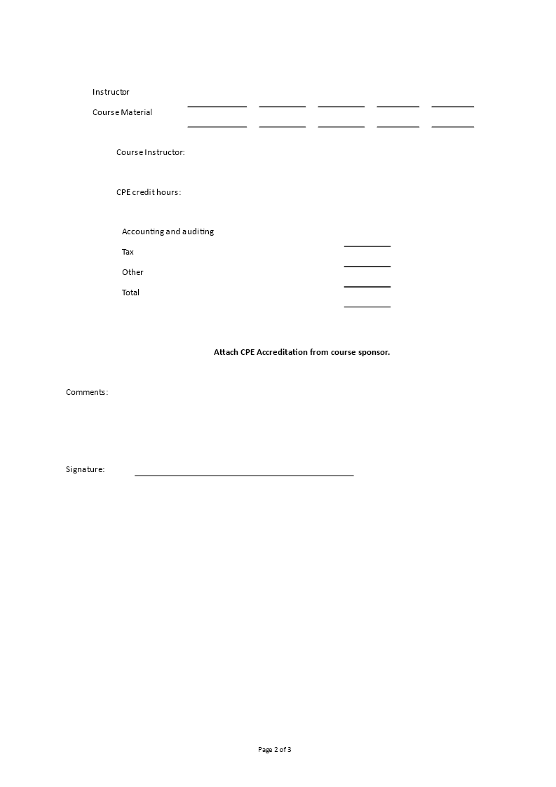 CPE Registration form | Templates at allbusinesstemplates.com