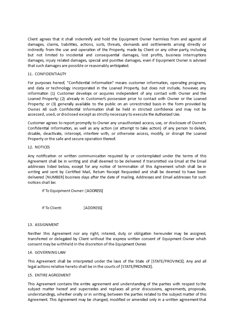 Equipment Placement Agreement | Templates at allbusinesstemplates.com Equipment Placement Agreement | Templates at allbusinesstemplates.com