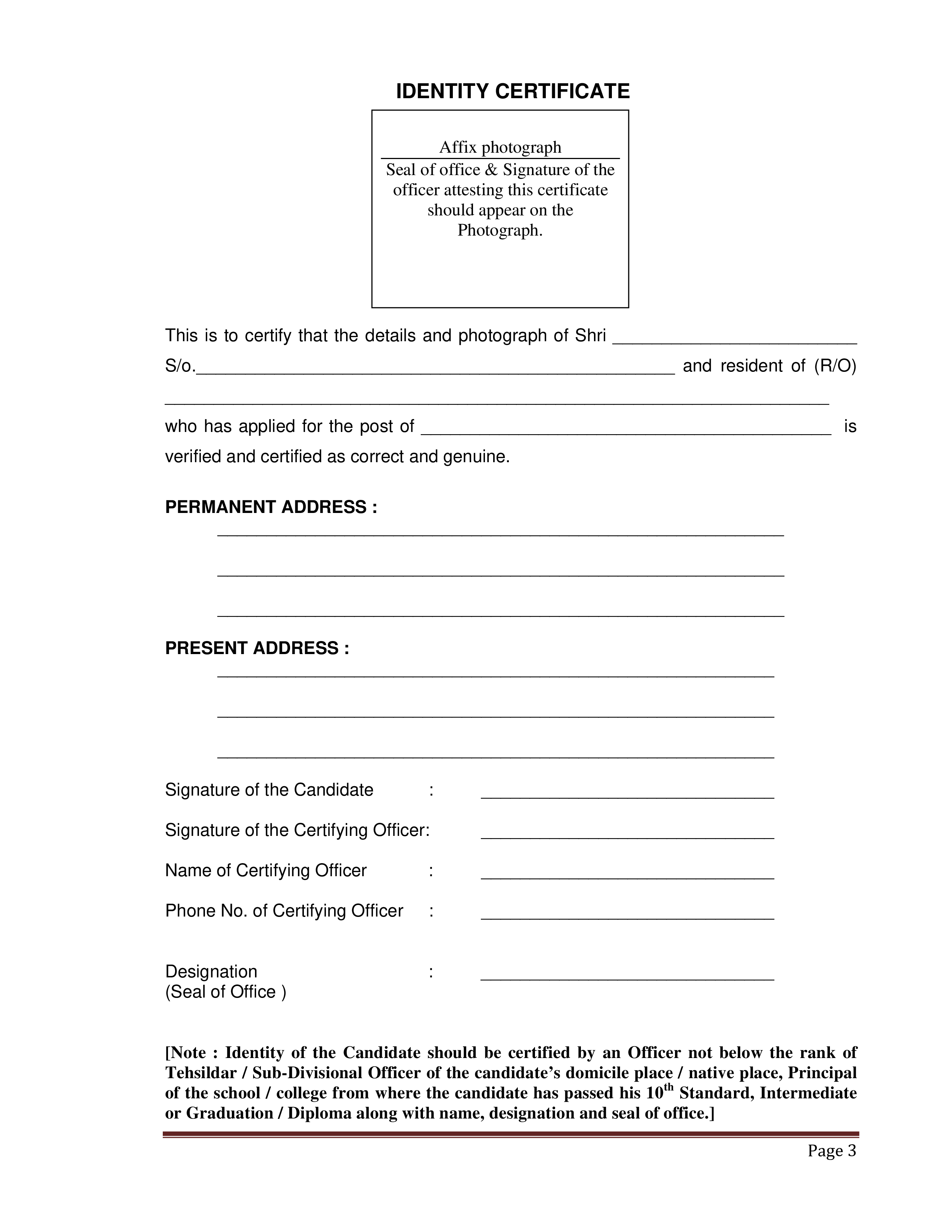 Kostenloses Standard Job Application Form template