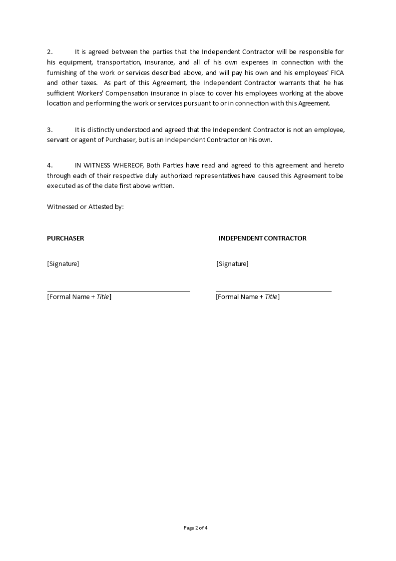 Letter Of Appointment For Independent Contractor | Templates at ...