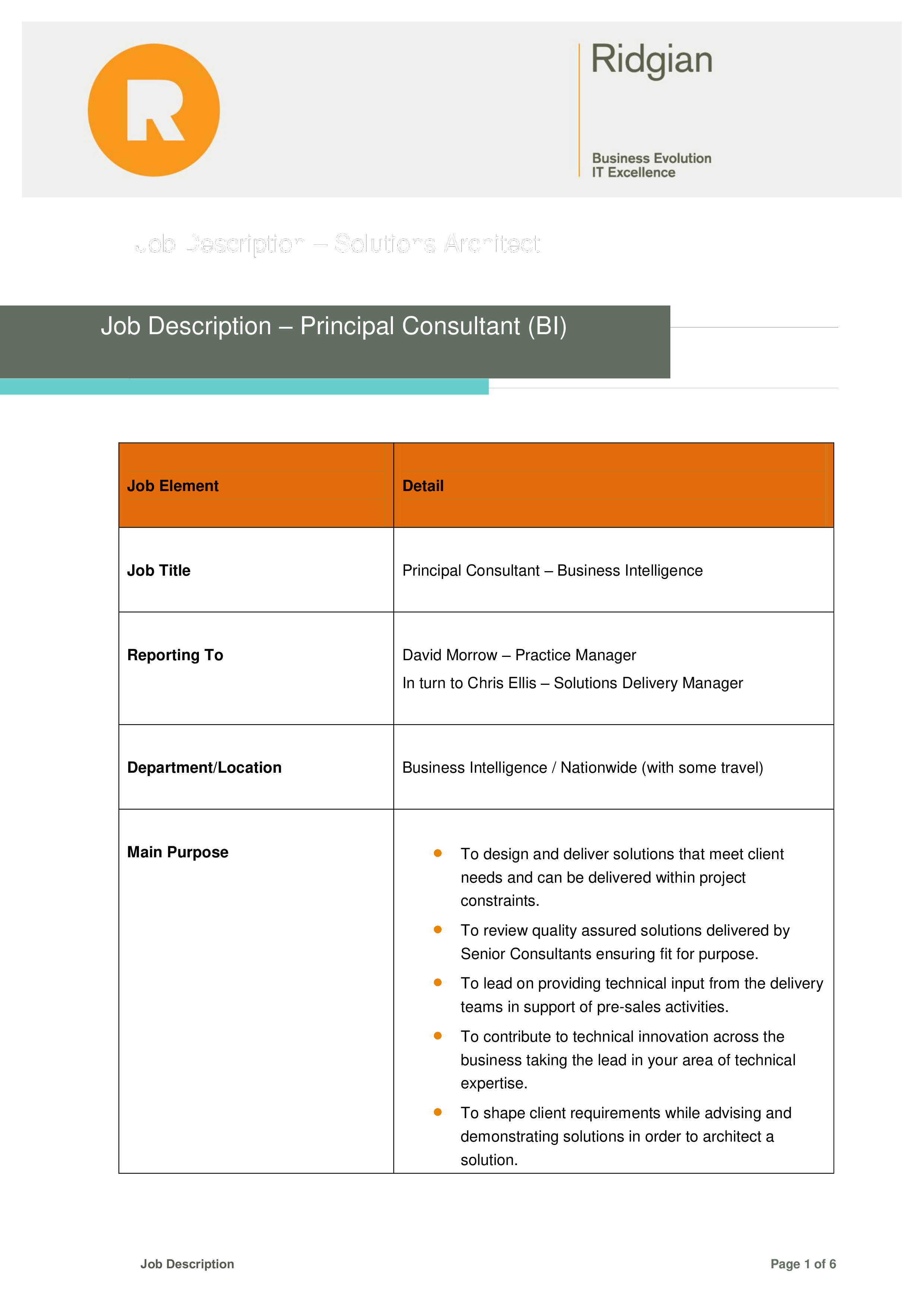 Consulting Principal Job Description Templates At