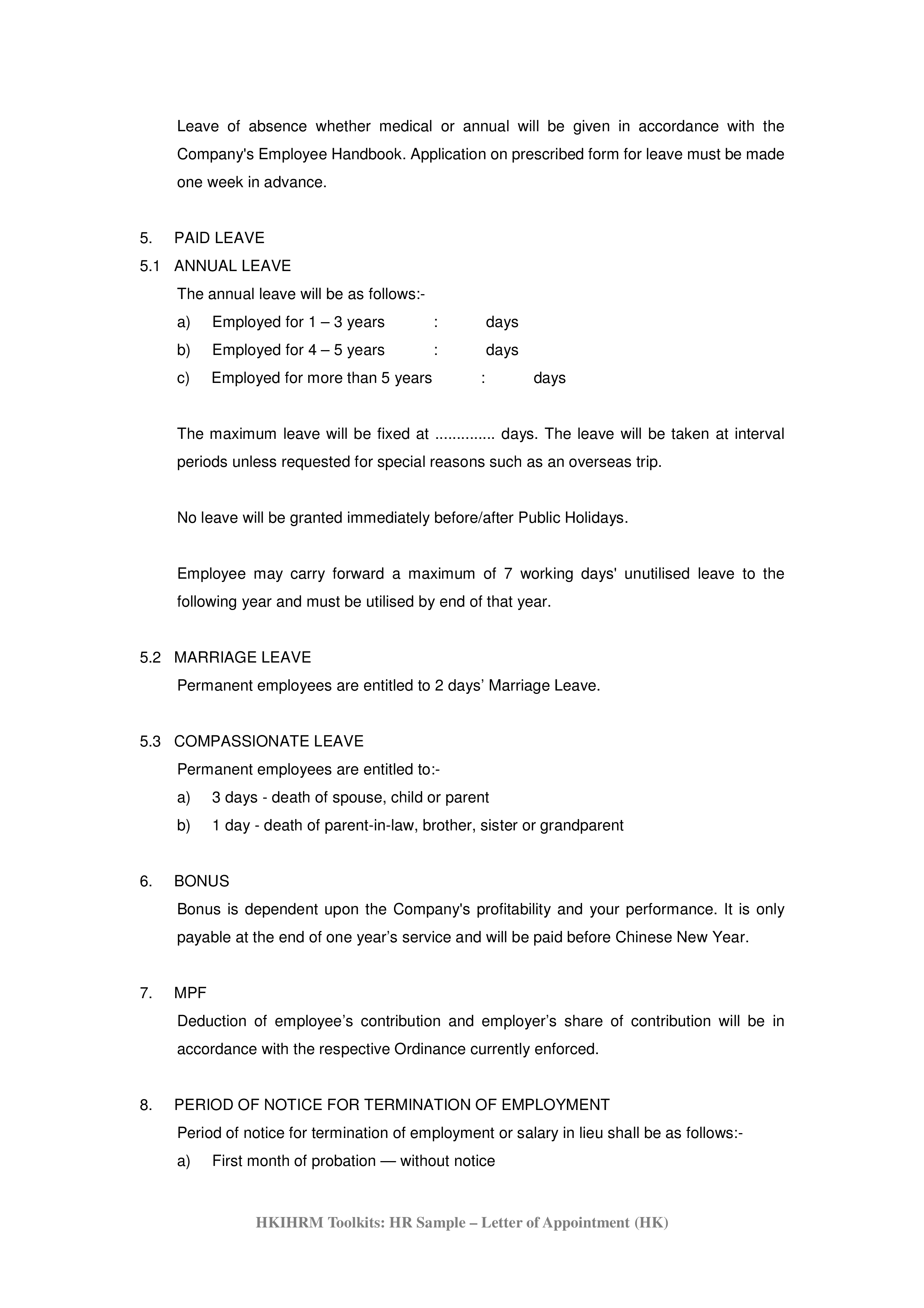 Permanent Employee Appointment Letter | Templates at ...