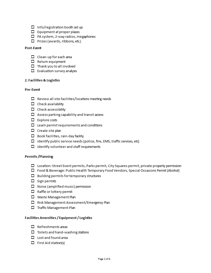 Event Planner Checklist - Modèle Professionnel