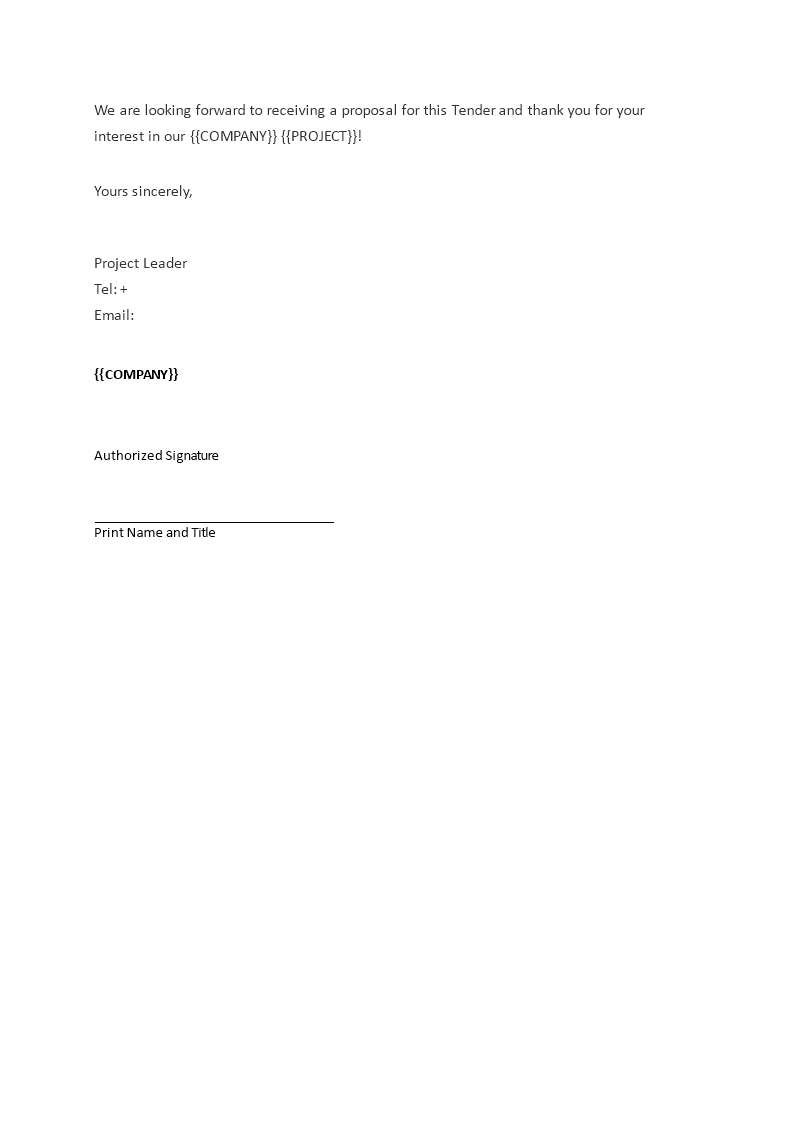 Invitation To Tender Template | Templates at allbusinesstemplates.com