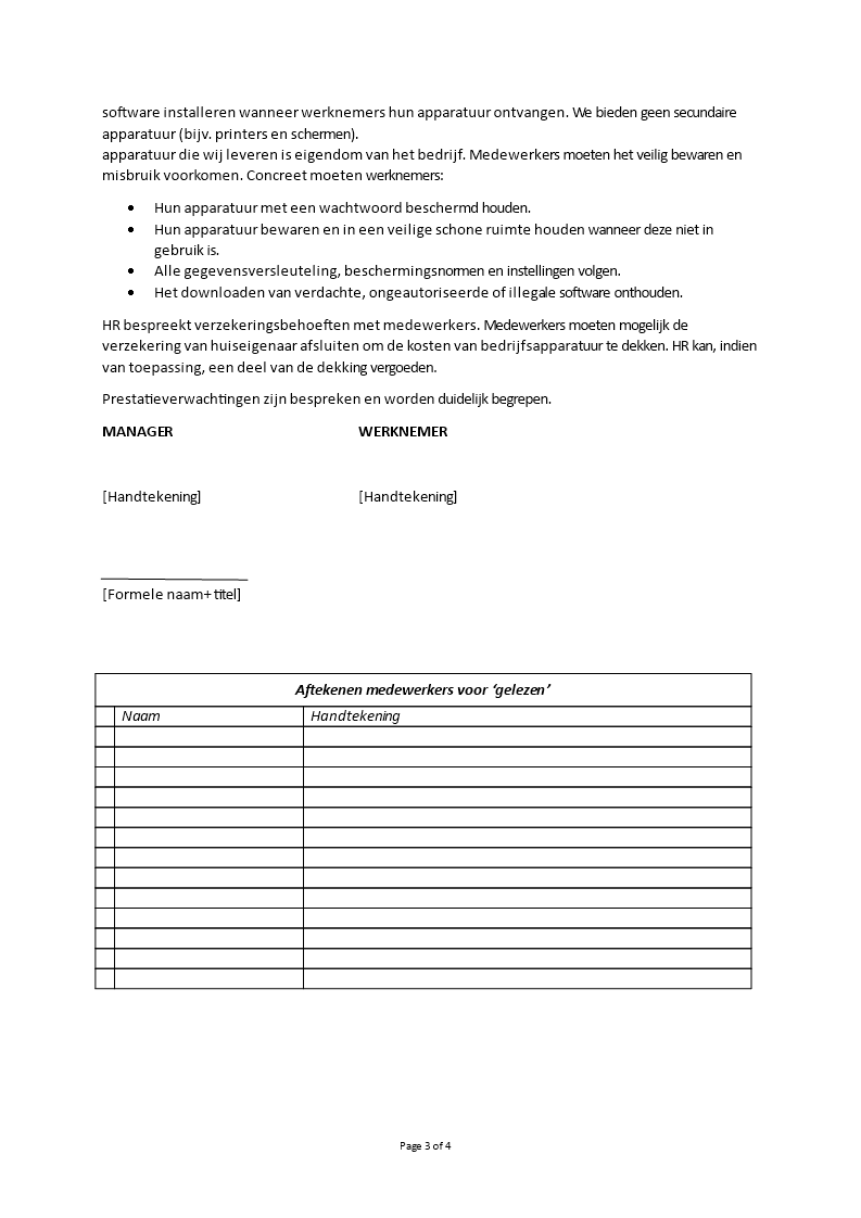 高级 Thuis- & Telewerken Beleid | 样本文件在 allbusinesstemplates.com