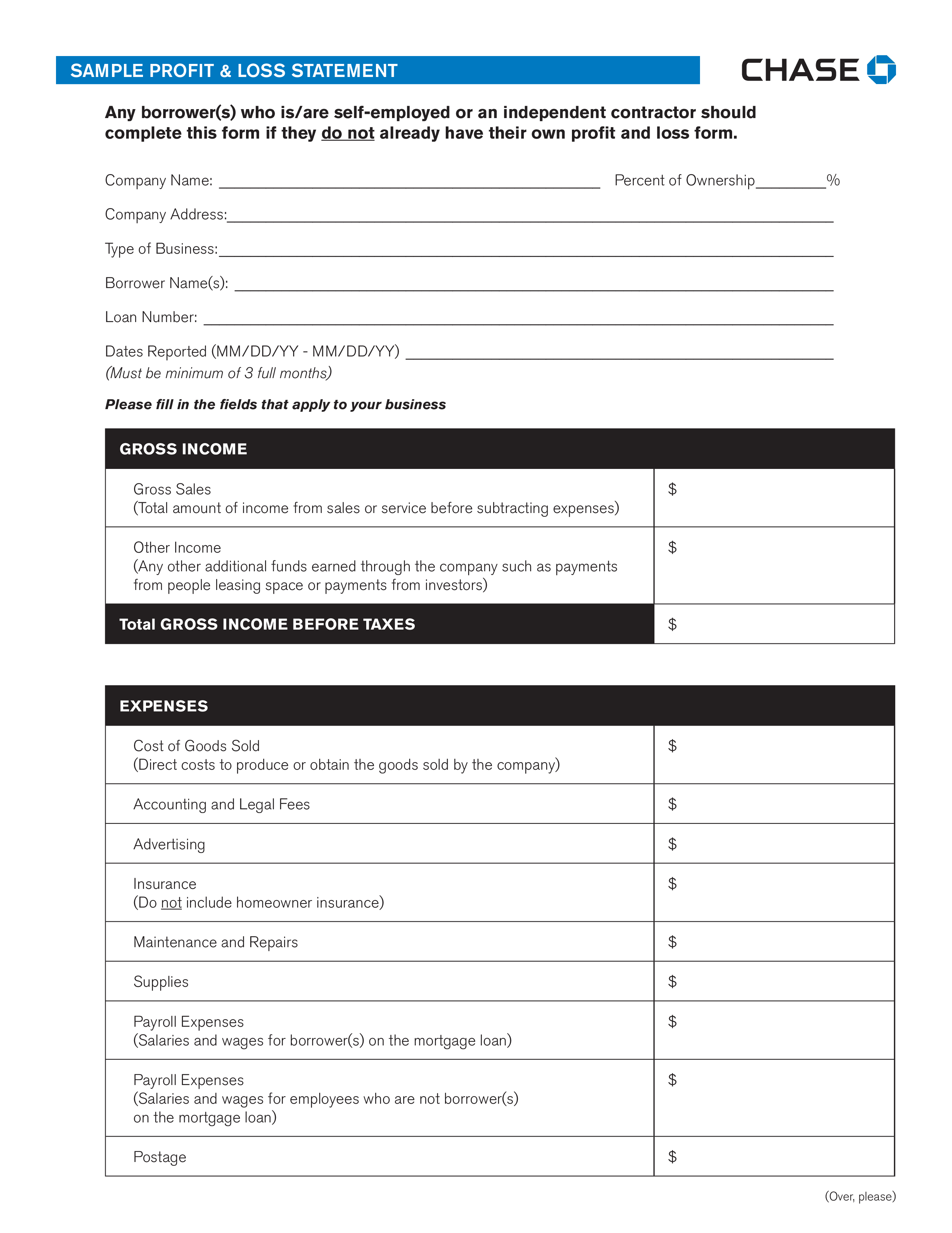 Profit And Loss Statement Of Bank Templates At Allbusinesstemplates
