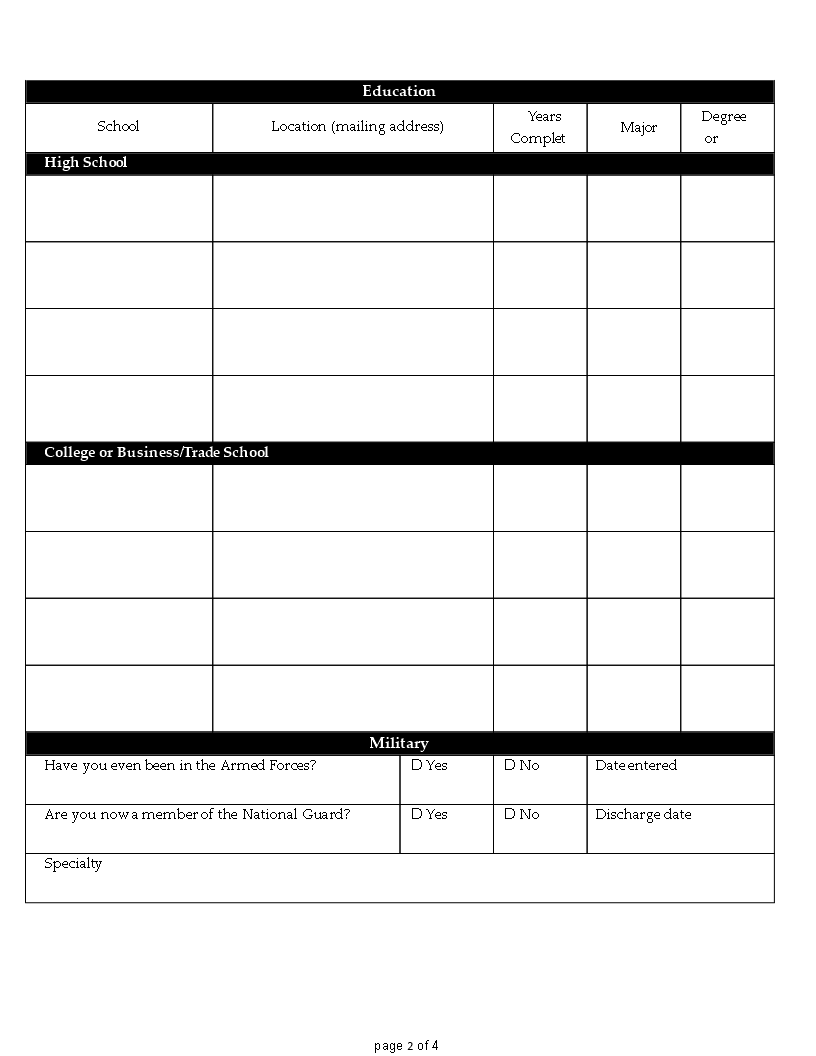 Gratis Voorbeeld sollicitatieformulier