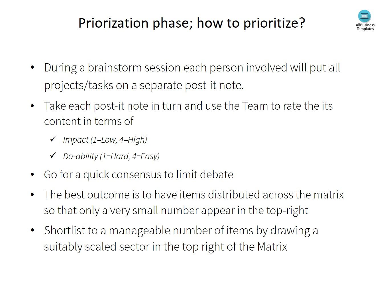 Prioritization Matrix A3 | Templates at allbusinesstemplates.com