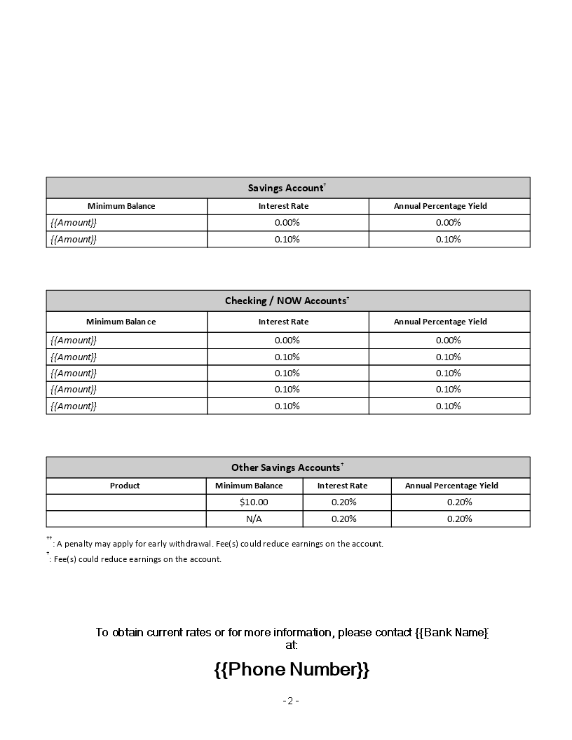 Product Rate Sheet | Templates at allbusinesstemplates.com