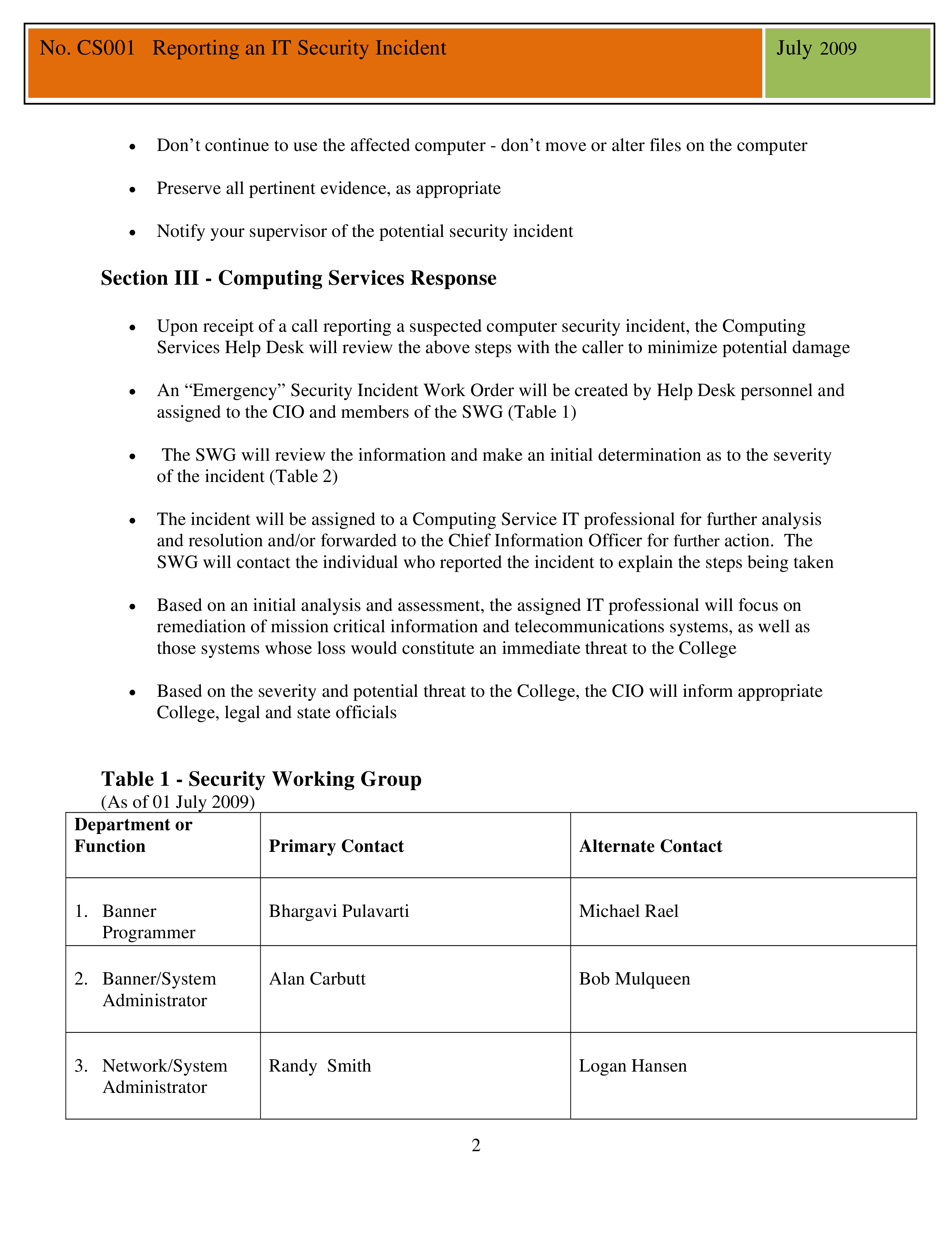 IT Incident Report | Templates at allbusinesstemplates.com