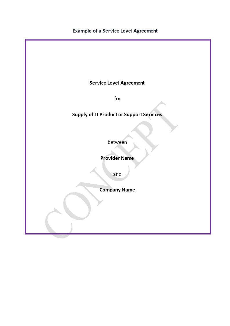 Service Level Agreement (SLA) Template | Templates at ...