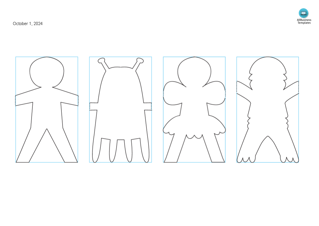 Paper Doll Chain | Templates at allbusinesstemplates.com