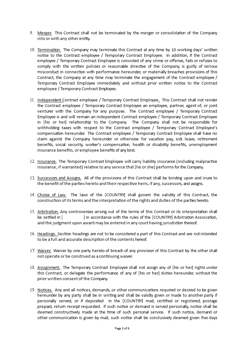 Employment Contract Template Templates At Allbusinesstemplates