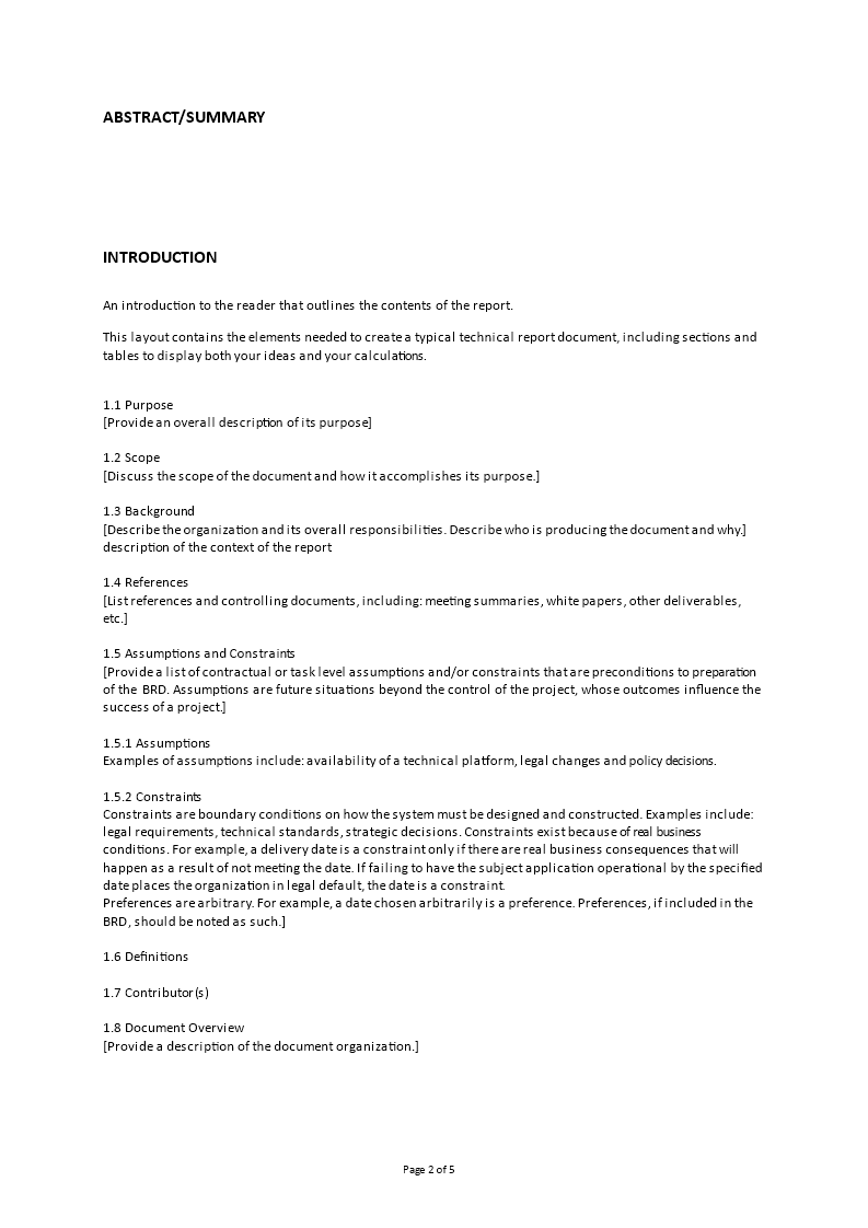 Technical Review Report | Templates at allbusinesstemplates.com