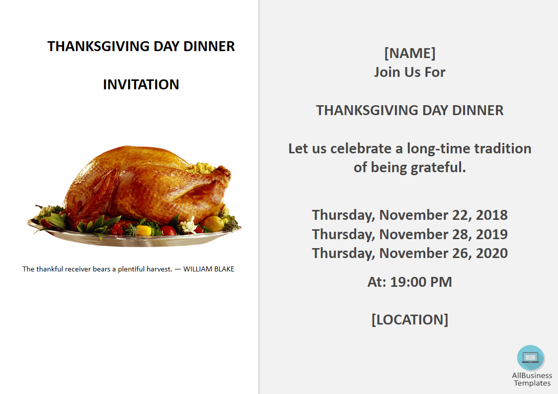 Thanksgiving Day Template | Templates at allbusinesstemplates.com