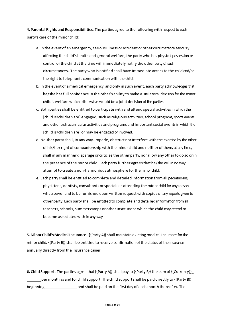 Marriage Separation Agreement Clean | Templates at allbusinesstemplates.com