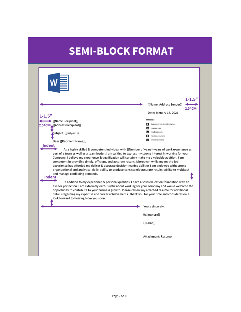 Semi-Block Brief Format | Templates at allbusinesstemplates.com