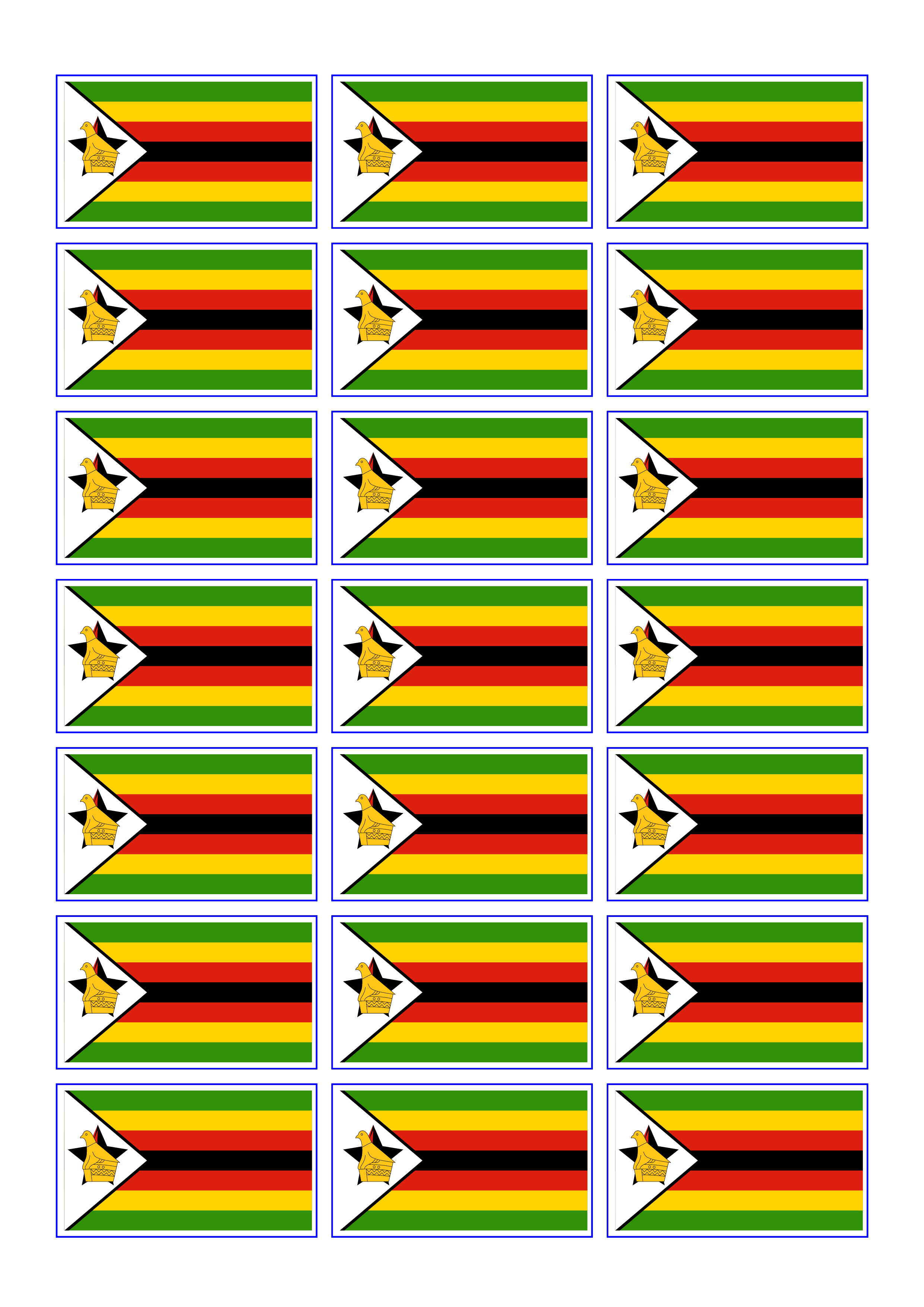 Zimbabwe printable flag template | Templates at allbusinesstemplates.com