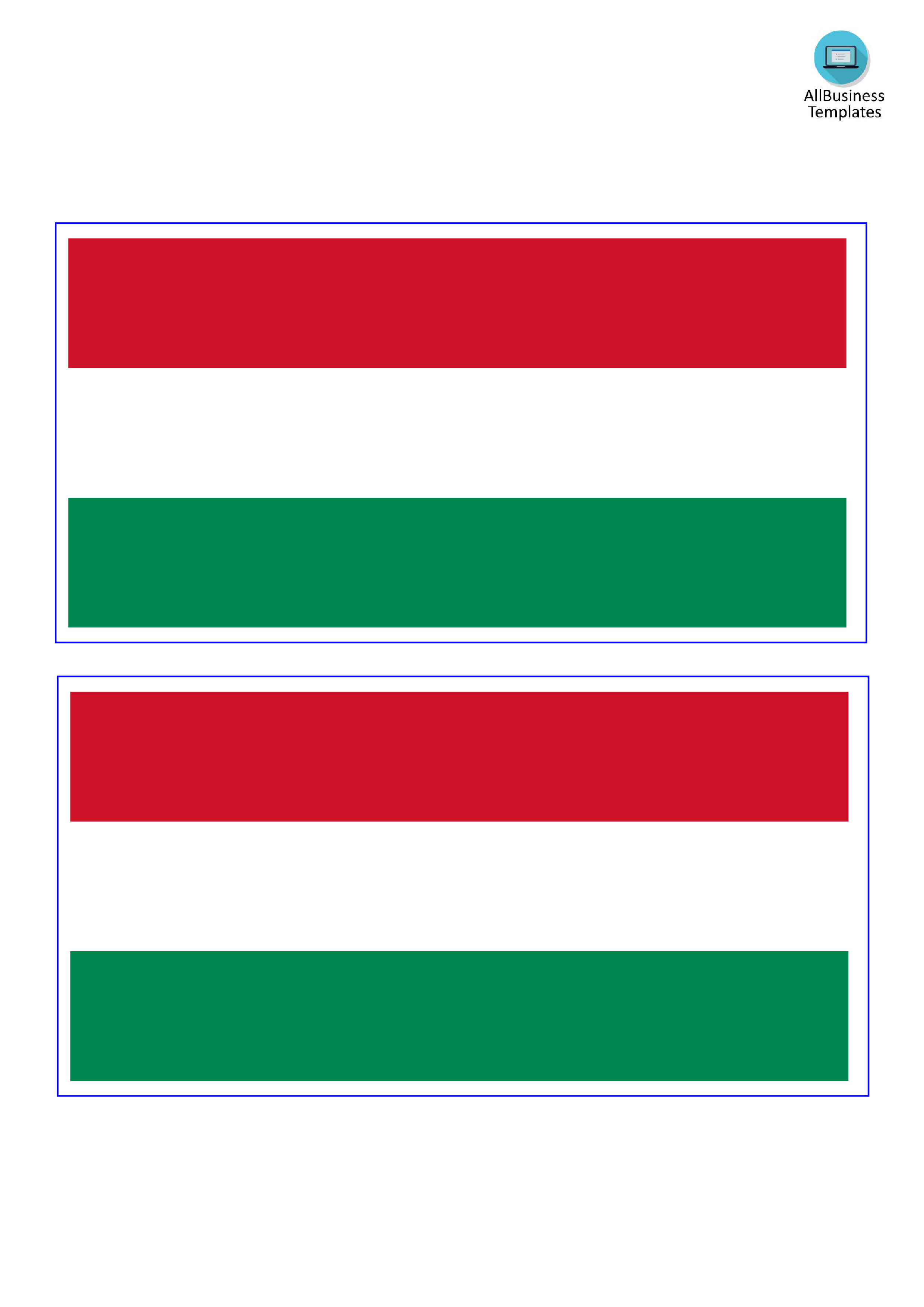 免费 Hungary Flag | 样本文件在 allbusinesstemplates.com