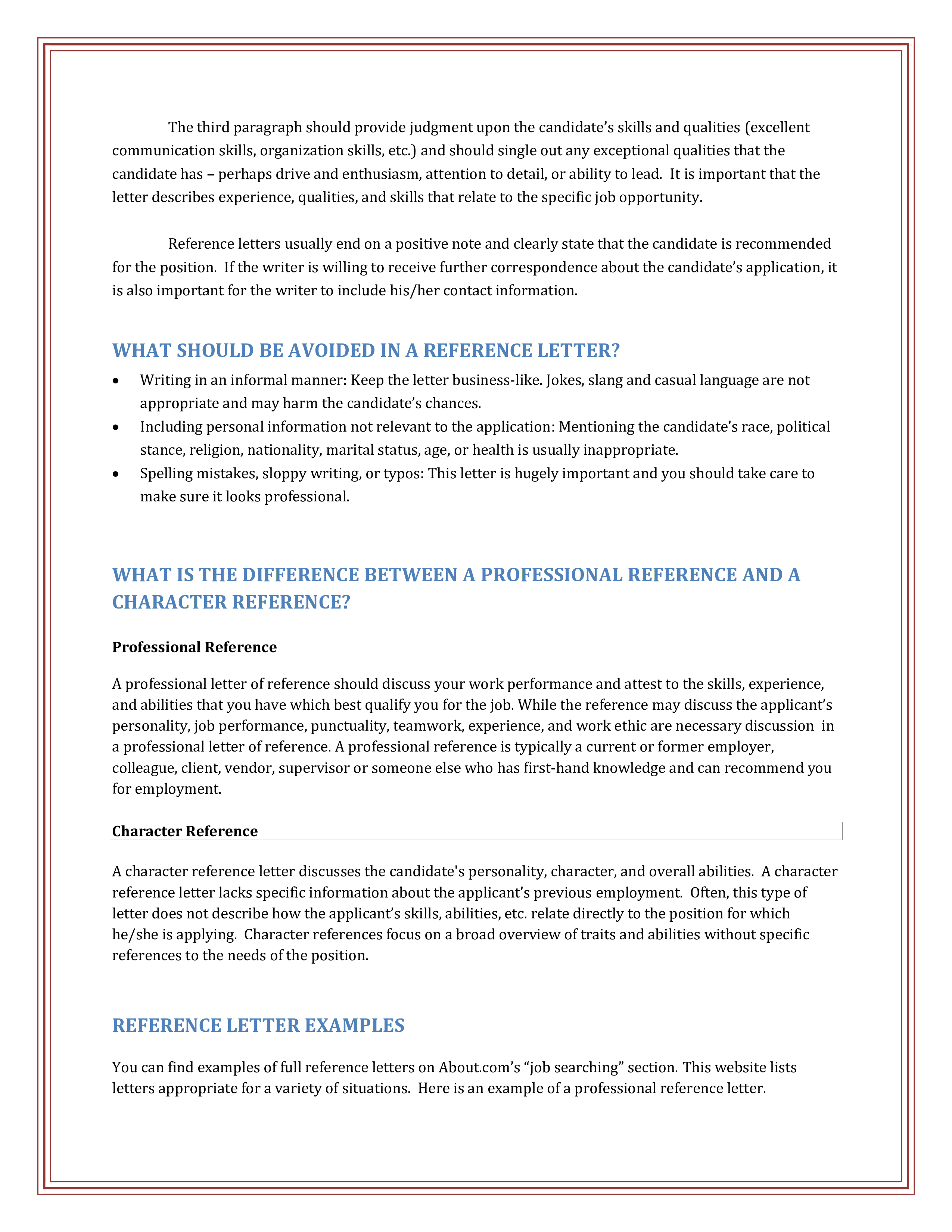 Formal Reference Letter For Business Templates At