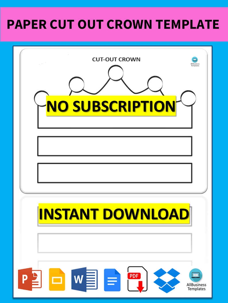 Paper Cut Out Crown Template | Templates at allbusinesstemplates.com