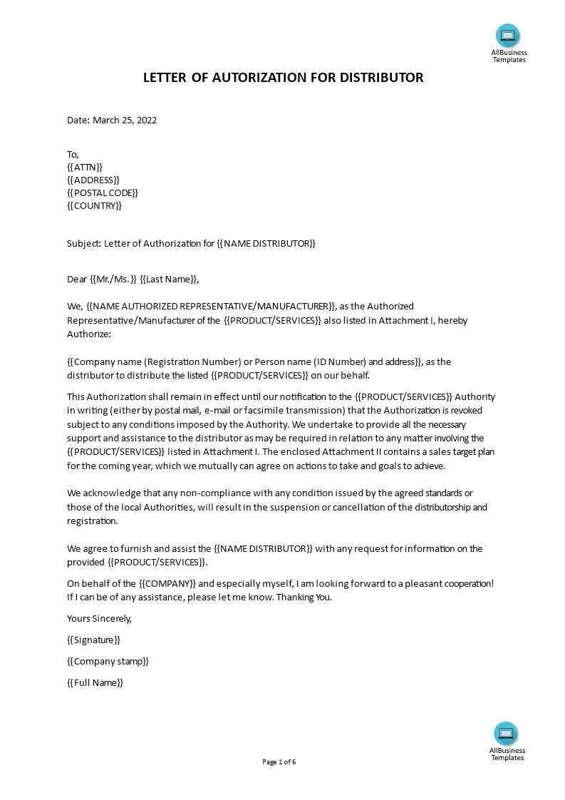 Sole Dealership Appointment Letter | Templates at allbusinesstemplates.com