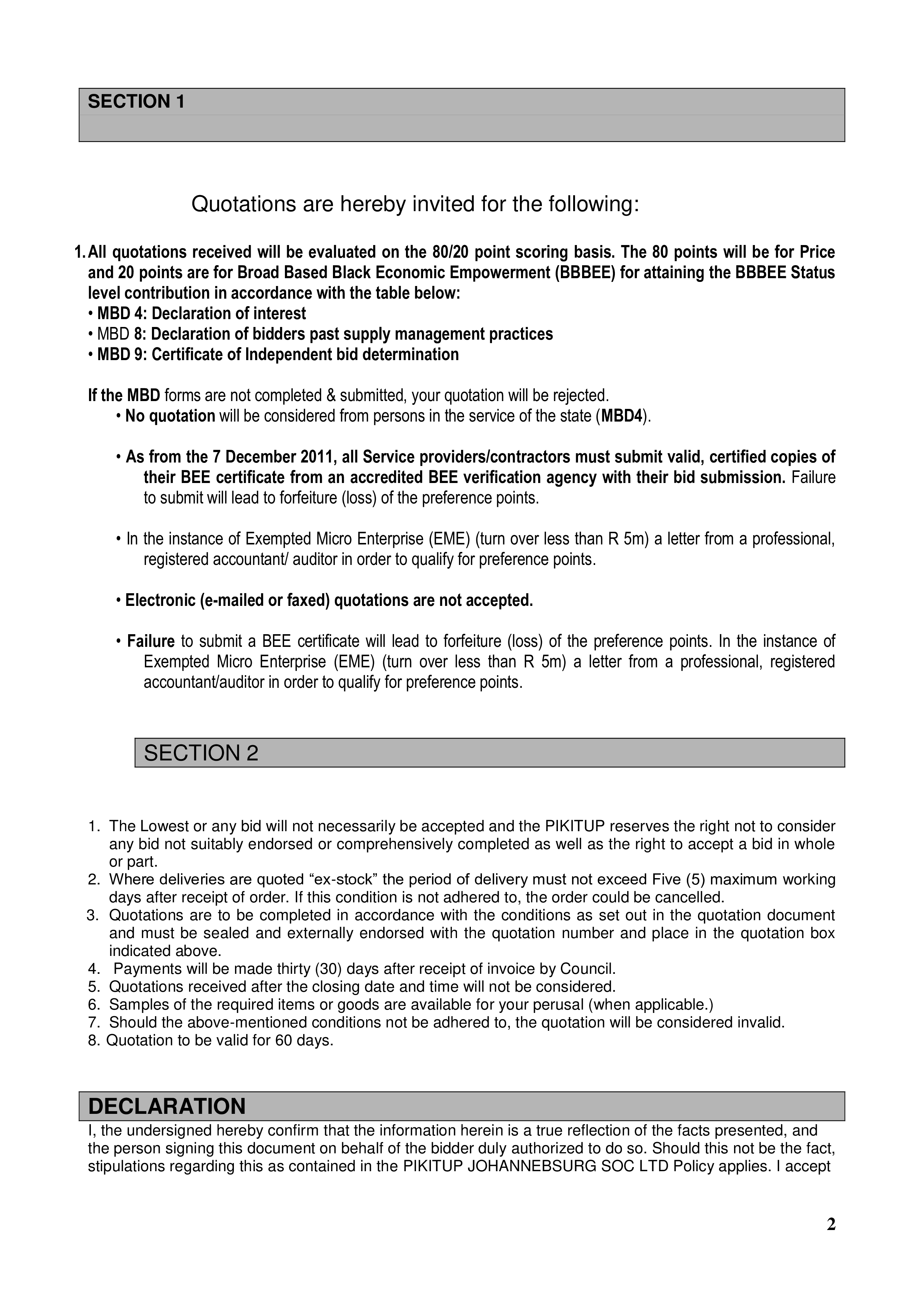 Request for Quotation Catering Business | Templates at ...