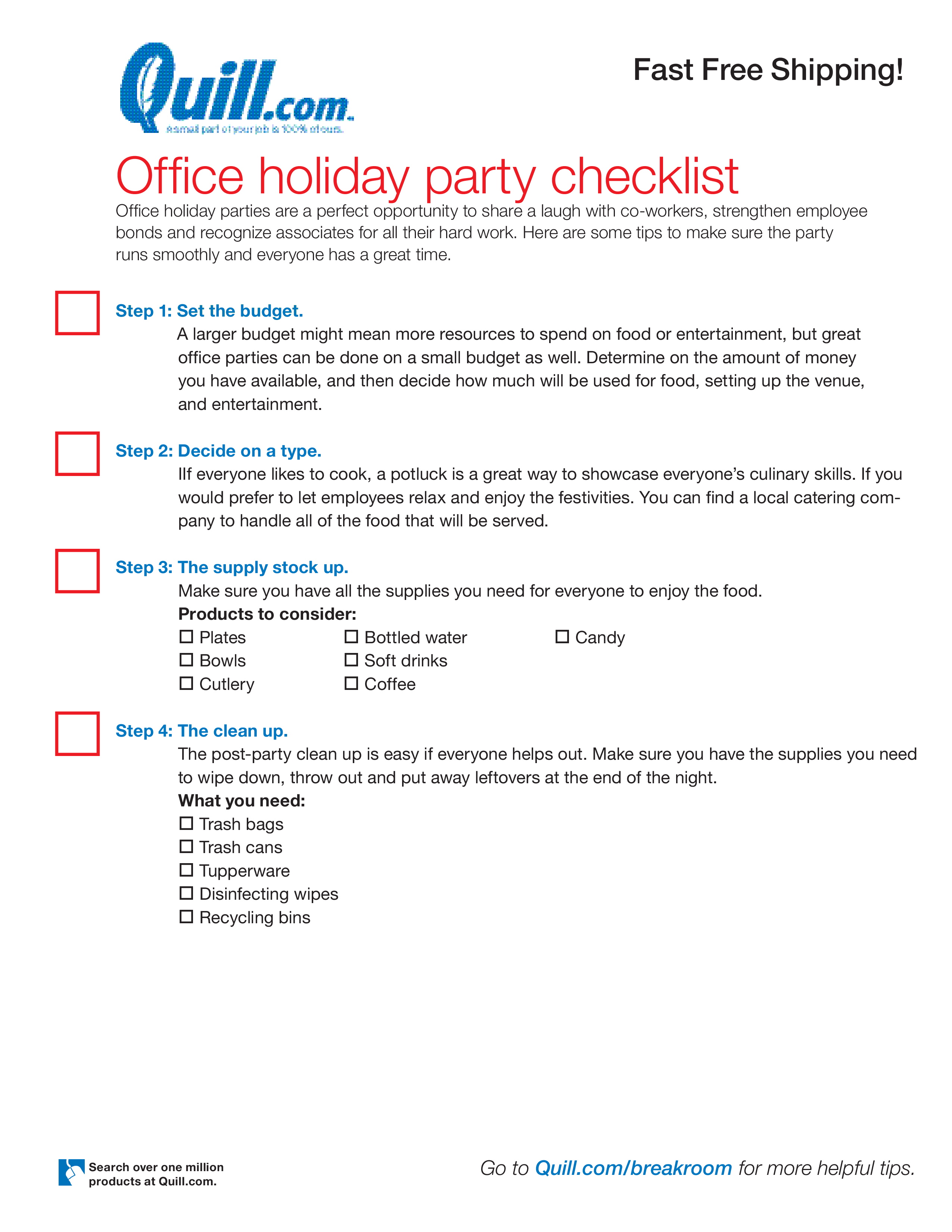 Holiday Party Checklist Templates At Allbusinesstemplates