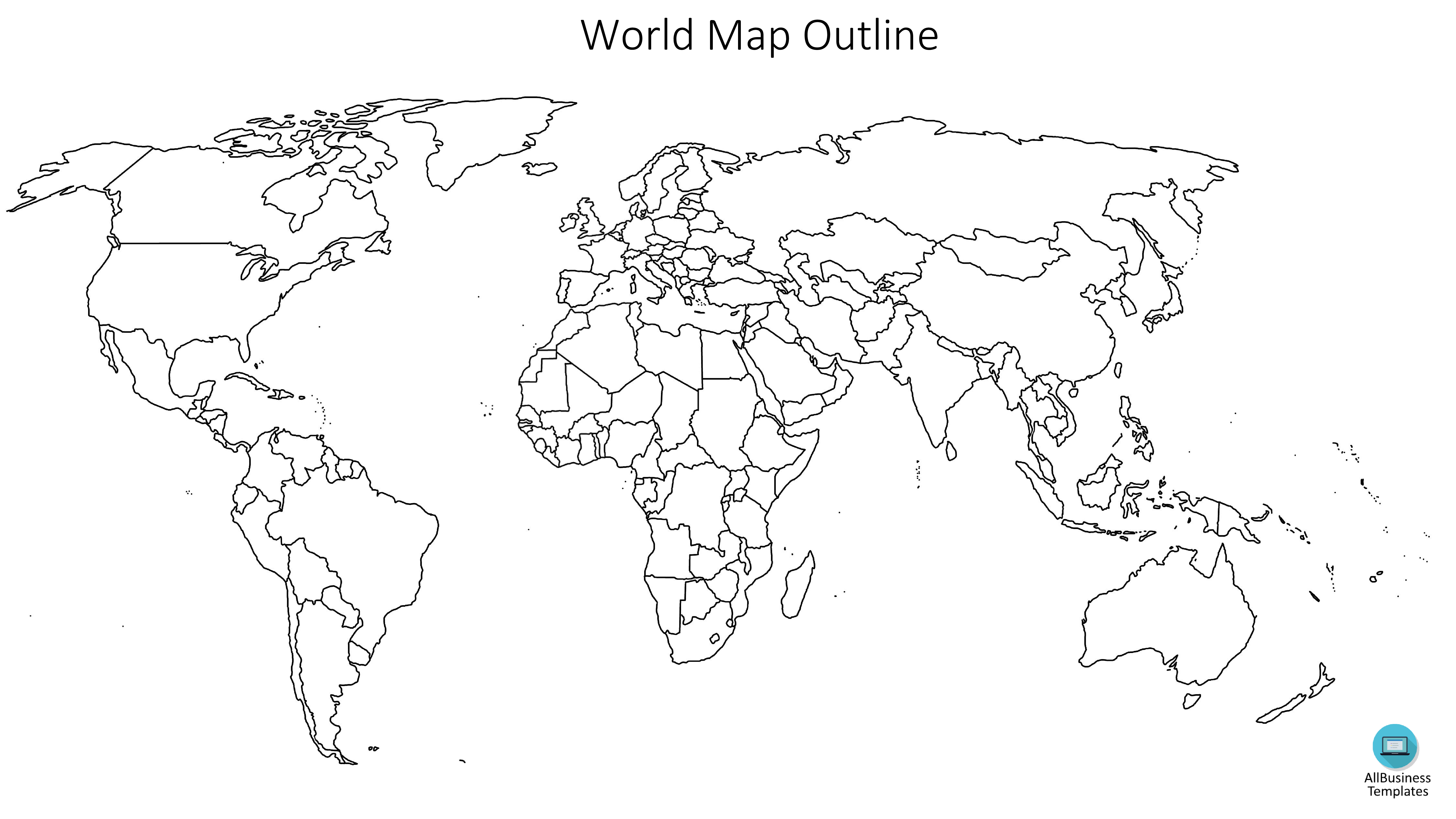 World Map Outline Templates At Allbusinesstemplates