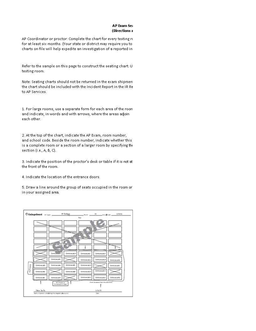 Seating Chart Sample Templates At Allbusinesstemplates