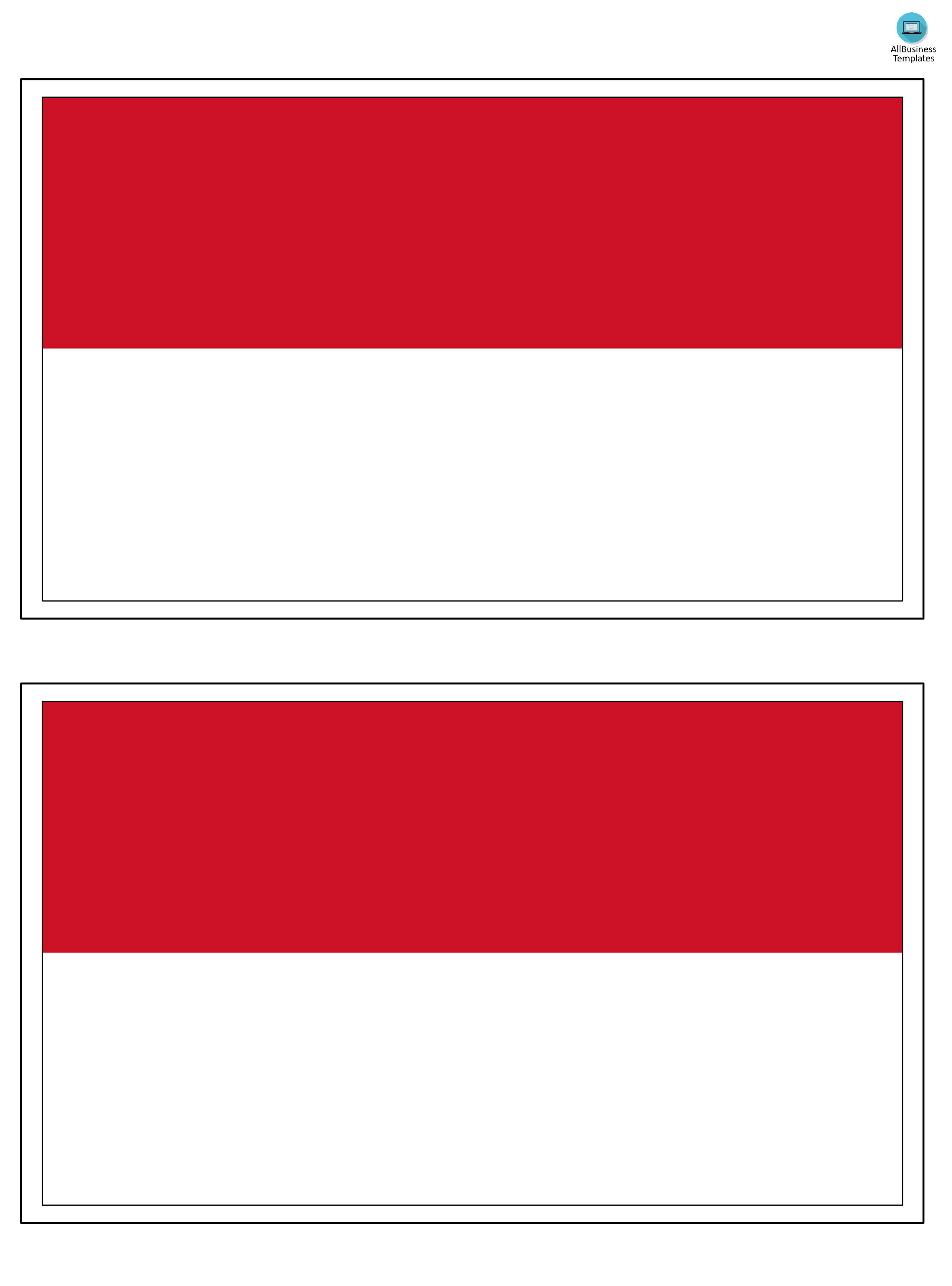 Indonesia printable flag | Templates at allbusinesstemplates.com