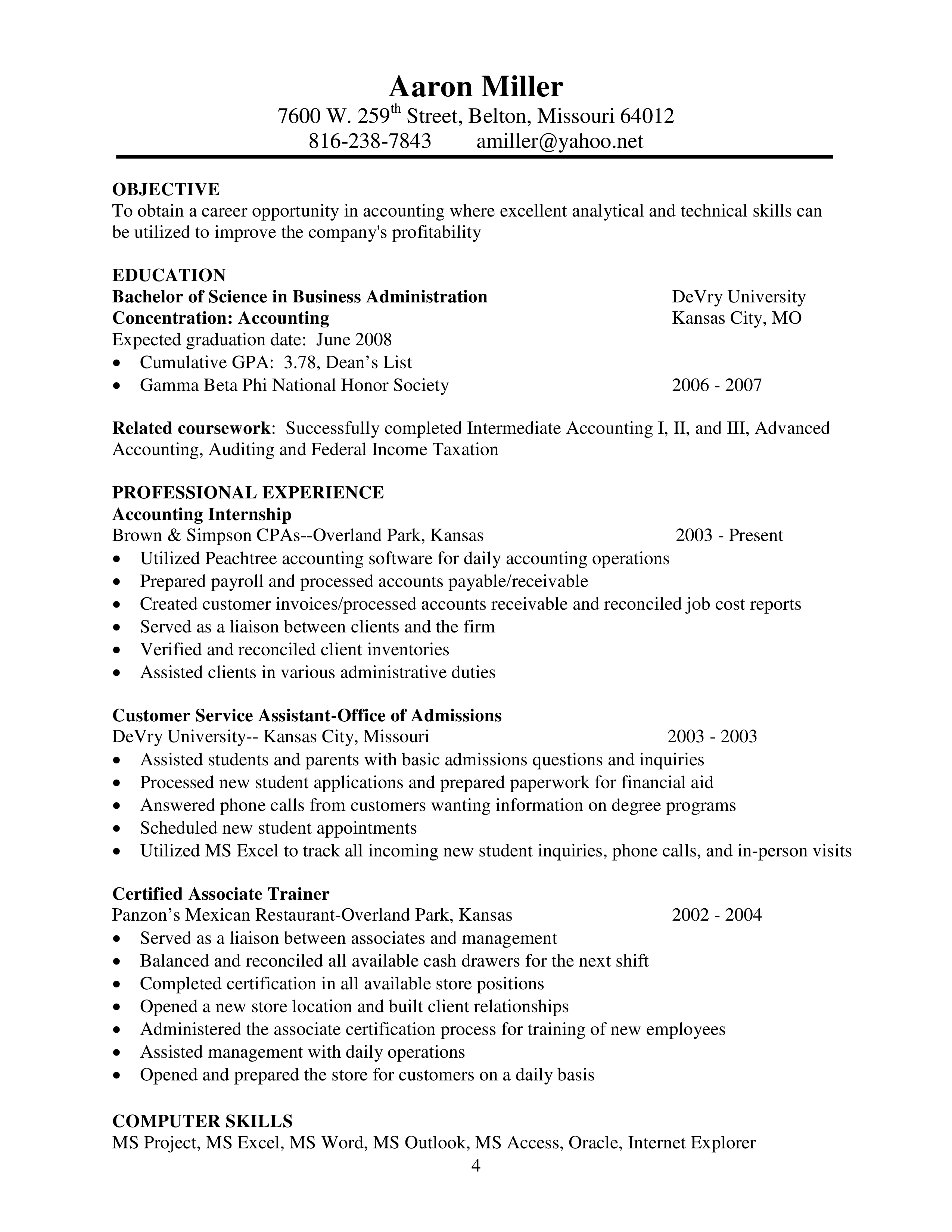 Business Management Resume Sample | Templates at allbusinesstemplates.com