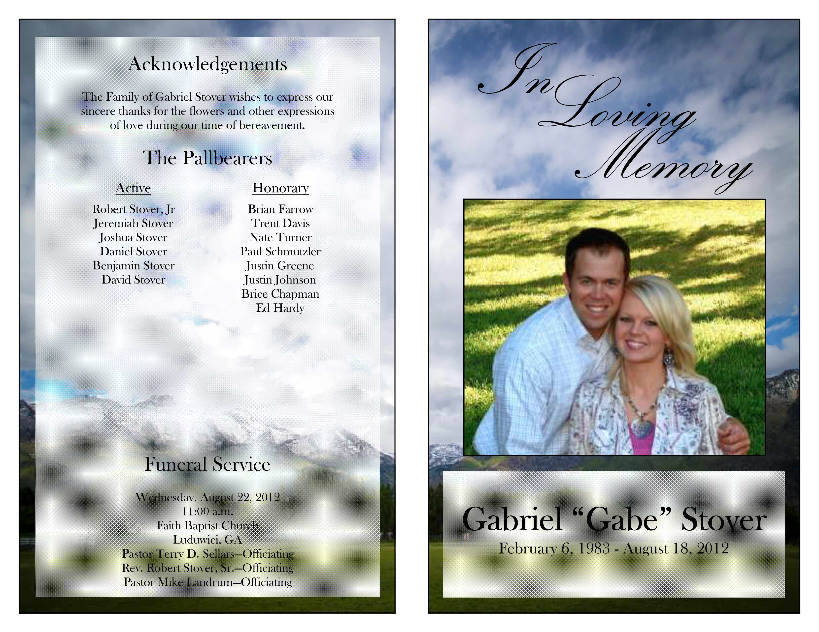 Obituary Program Sample | Templates at allbusinesstemplates.com