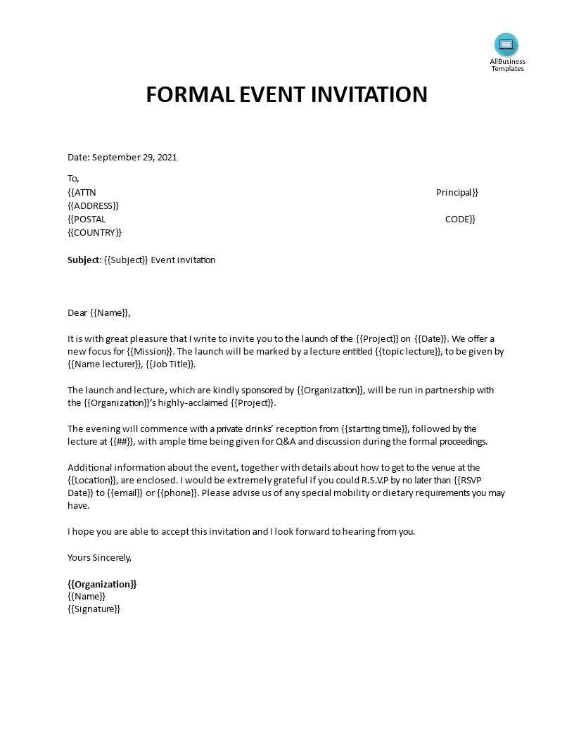 Event Invitation | Templates at allbusinesstemplates.com
