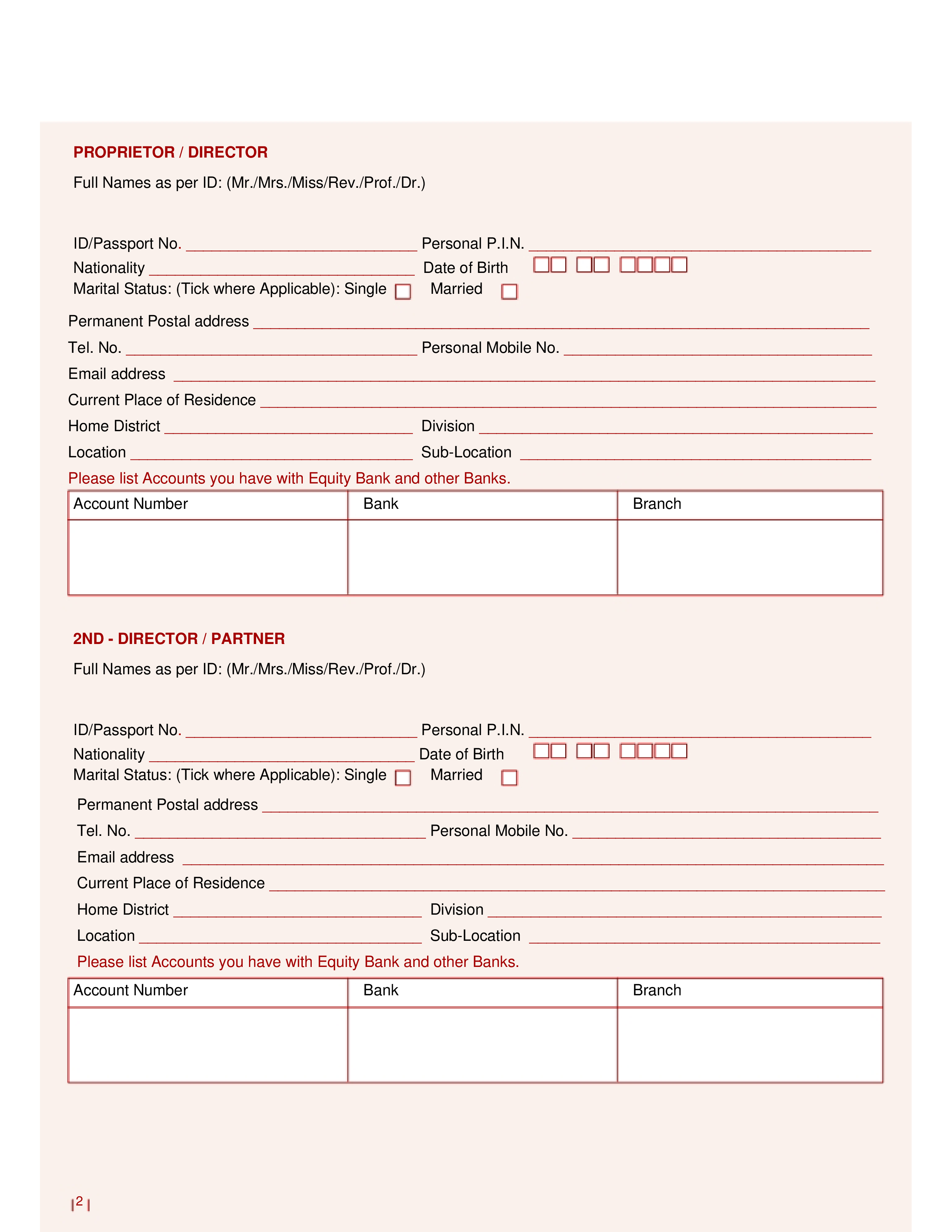 Business Account Form | Templates at allbusinesstemplates.com