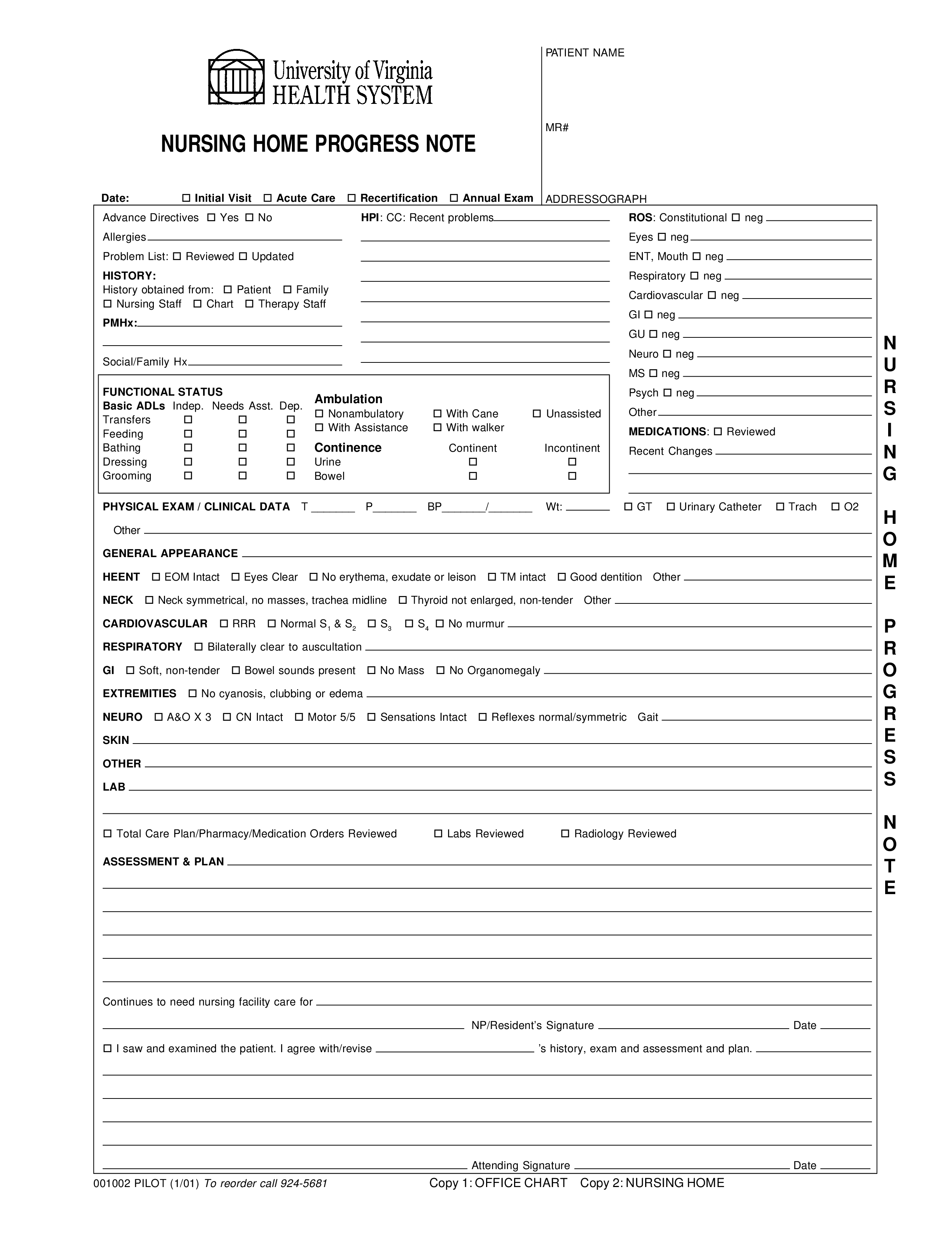 Nursing Home Progress Note Templates At Allbusinesstemplates