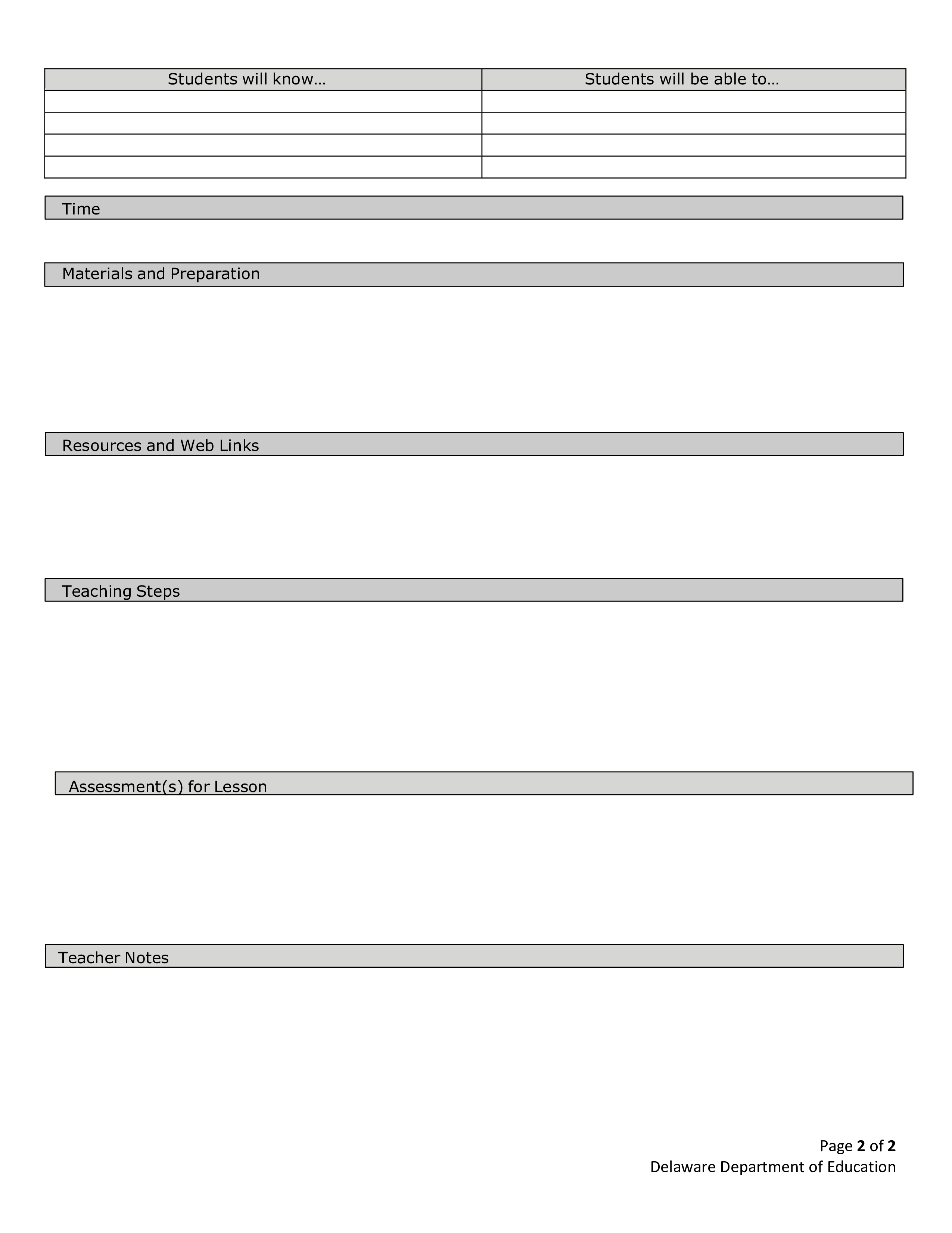 Health Education Lesson Plan | Templates at allbusinesstemplates.com