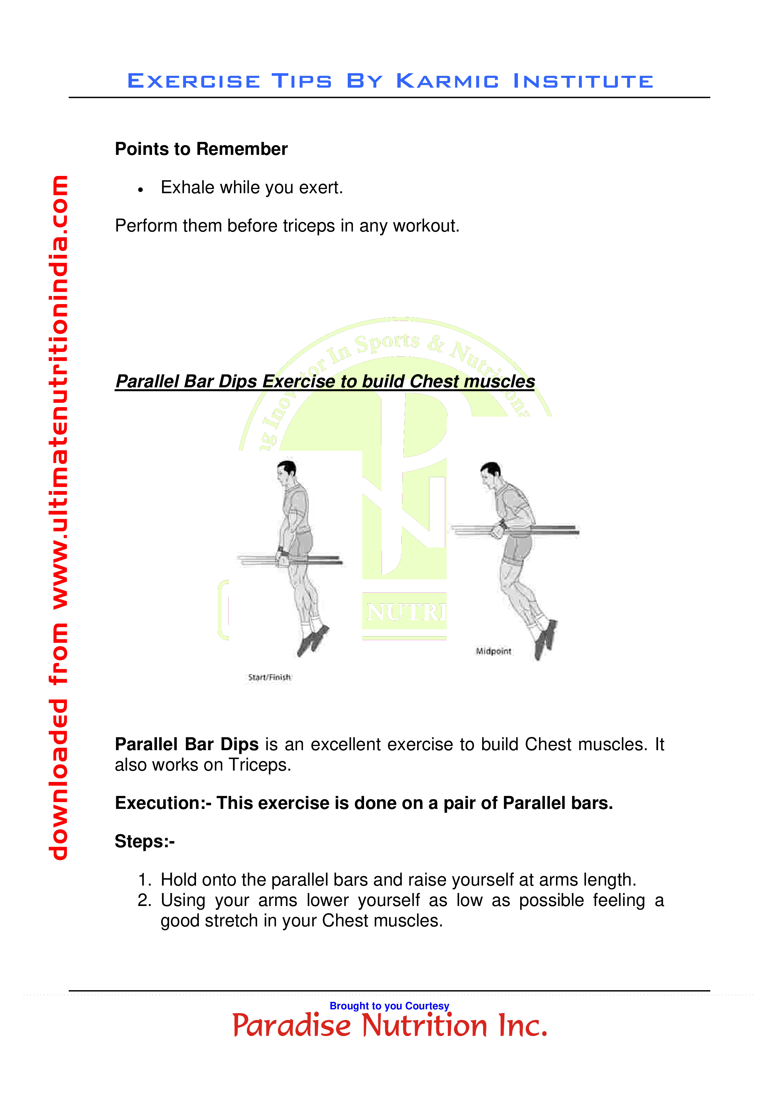 Chest Workout Chart | Templates at allbusinesstemplates.com