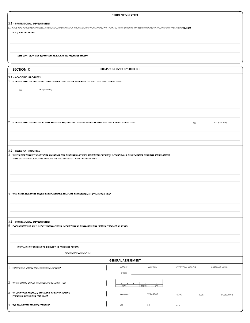 Annual Research Progress Report | Templates at allbusinesstemplates.com
