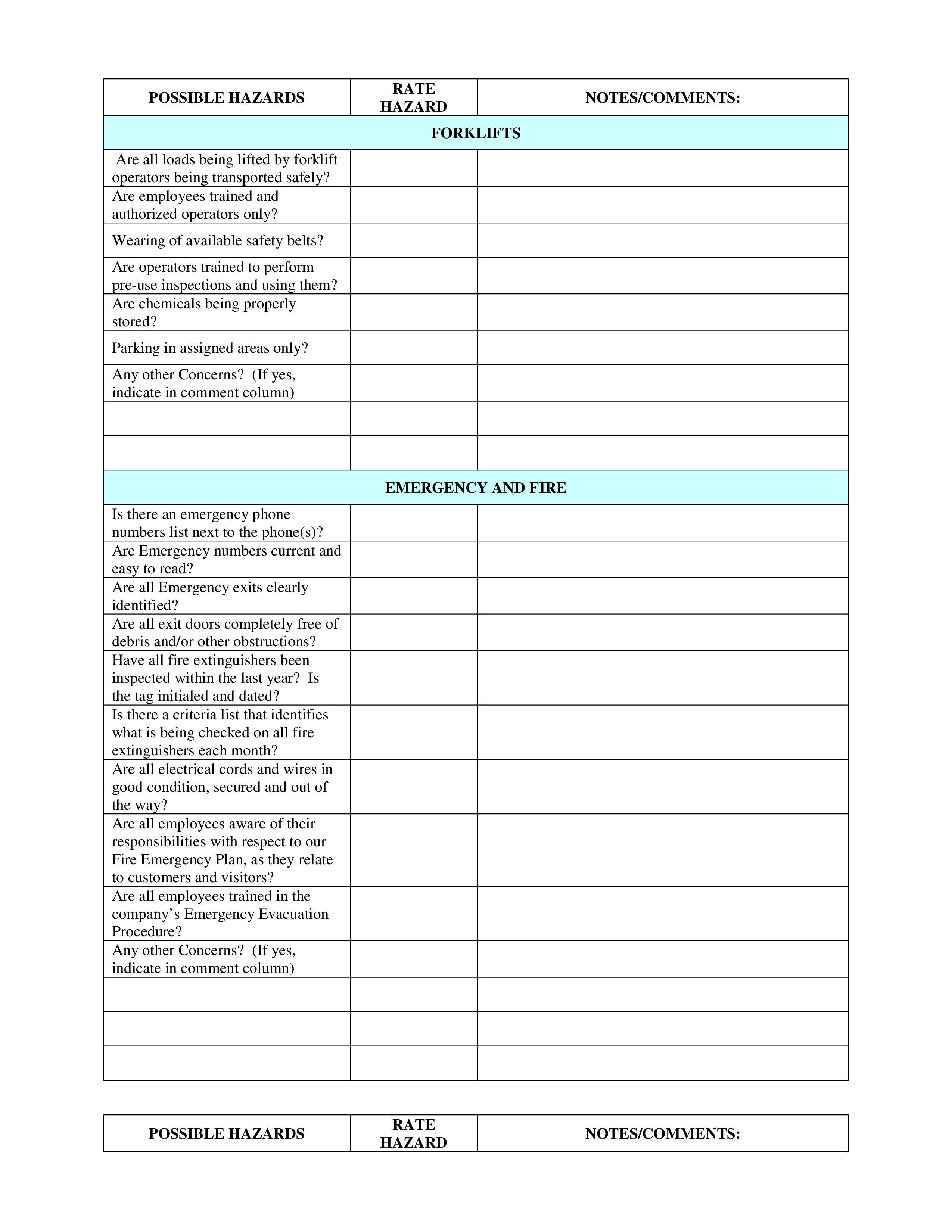 Kostenloses Monthly Safety Report