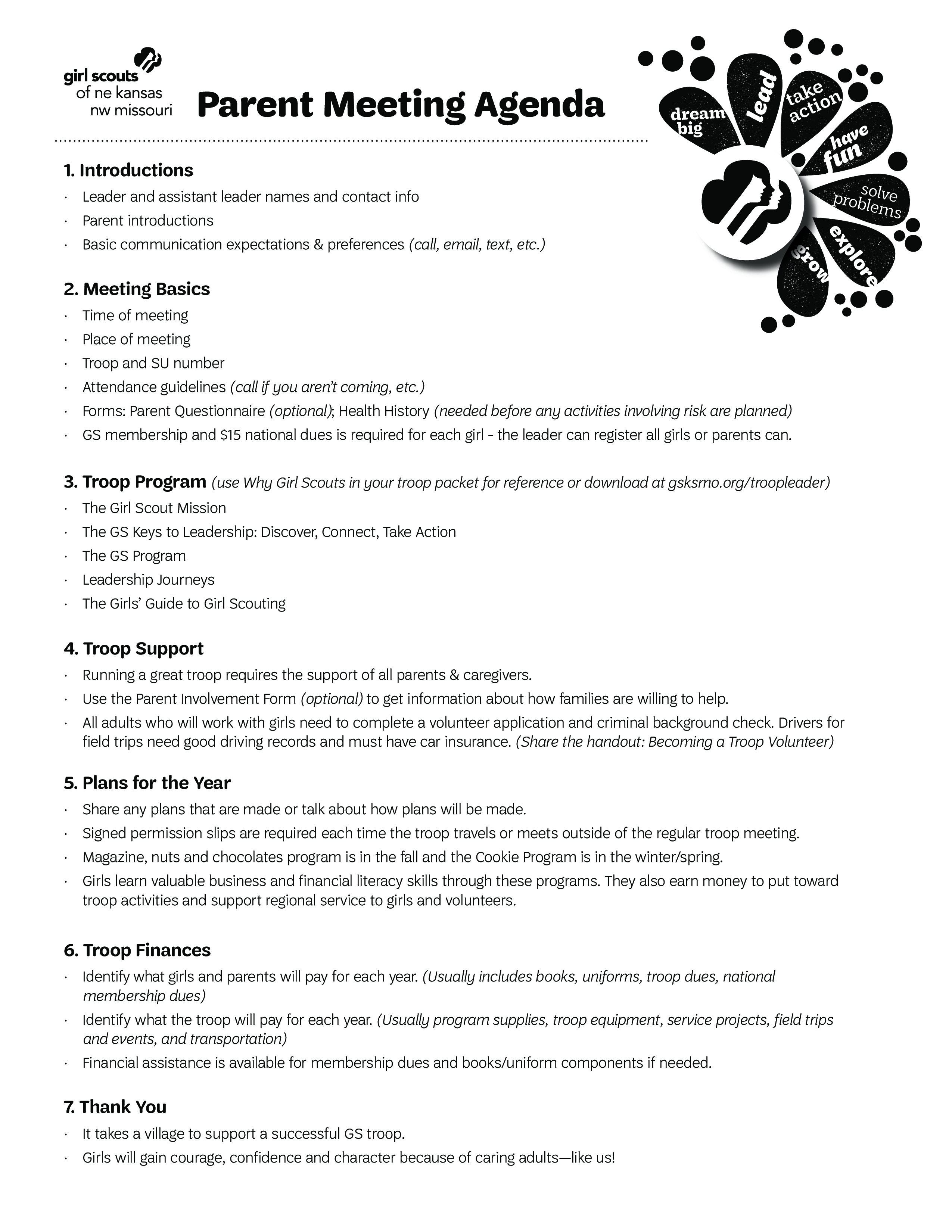 Parent Meeting Agenda Templates At Allbusinesstemplates