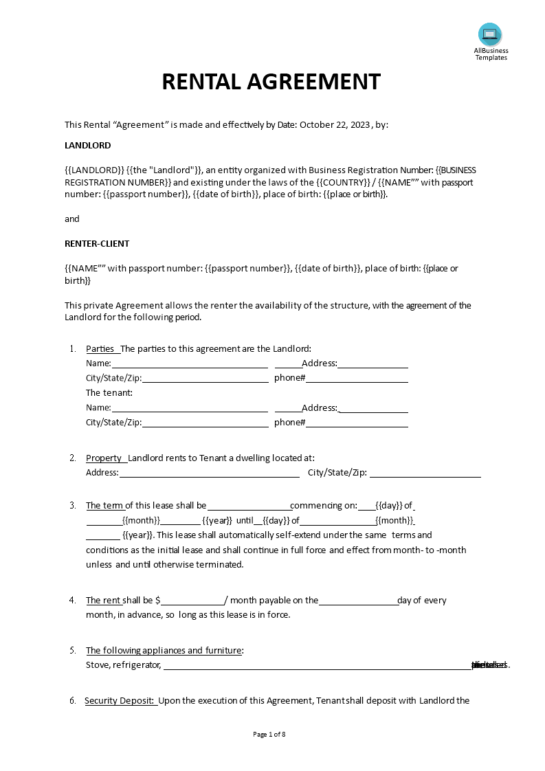 Premium Voorbeeld huurovereenkomst in document