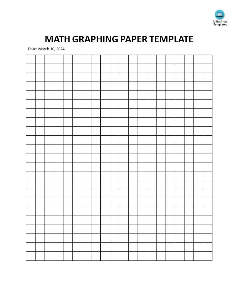 Math Graphing Paper Template | Templates at allbusinesstemplates.com