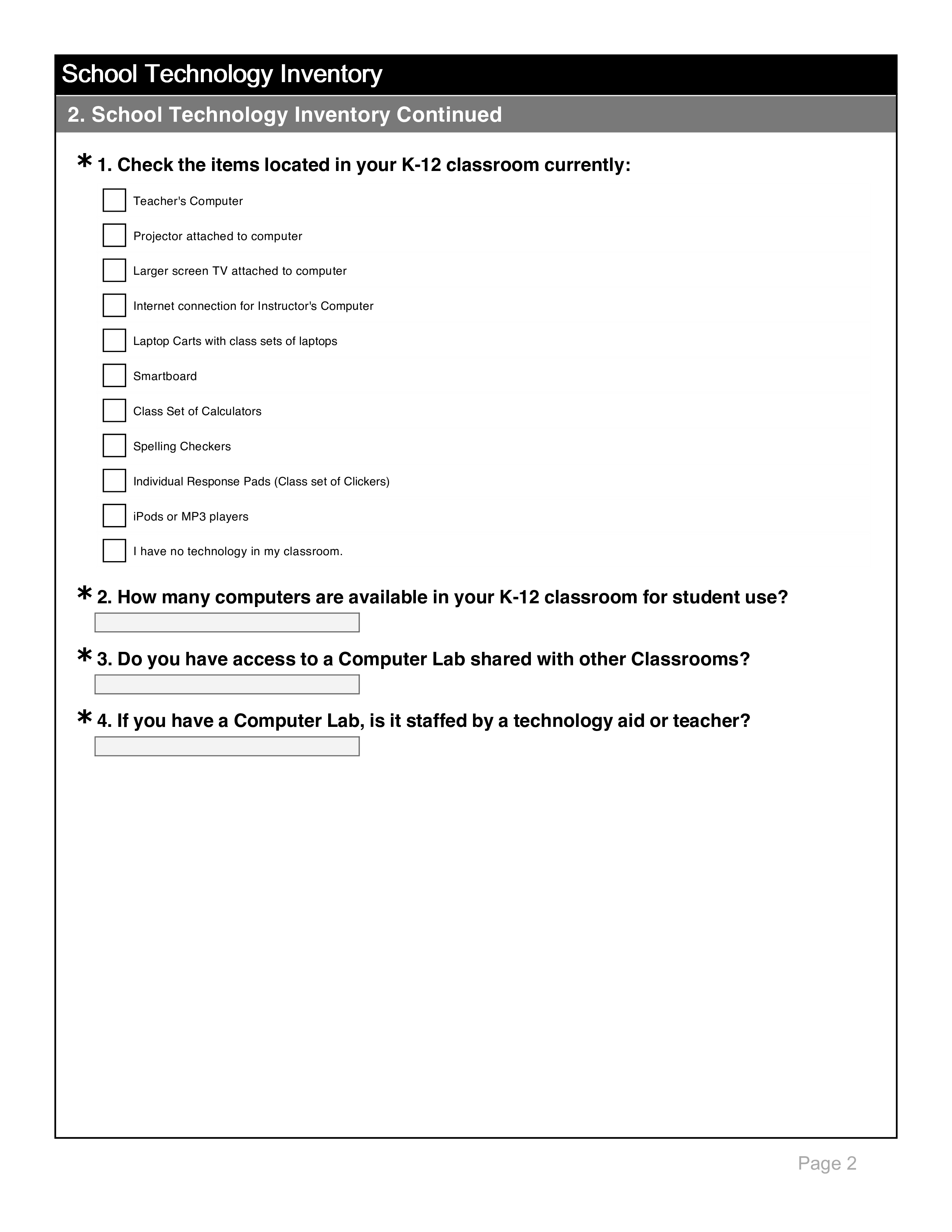 School Technology Inventory | Templates at allbusinesstemplates.com