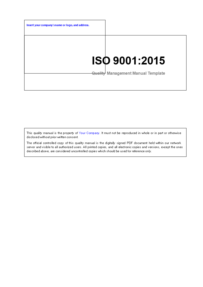 Quality Management Manual Example Templates At Allbusinesstemplates